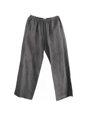 AMOMENTO Drawstring Waist Wide-leg Trousers