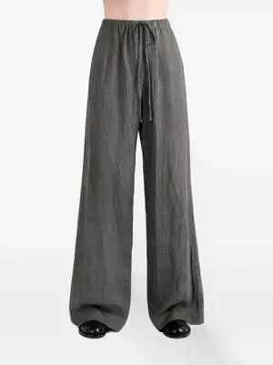 AMOMENTO Drawstring Waist Wide-leg Trousers