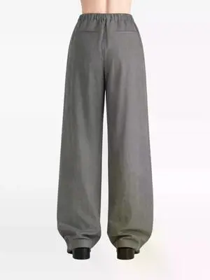 AMOMENTO Drawstring Waist Wide-leg Trousers