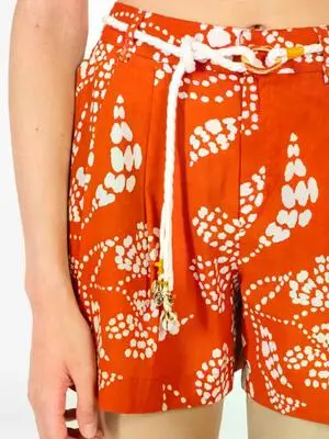 Poupette St Barth Chantal Printed Cotton Shorts - Orange