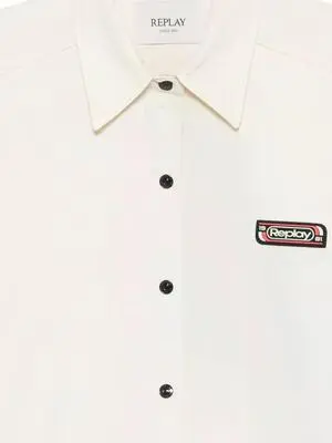 REPLAY Logo-patch Panelled Shirt
