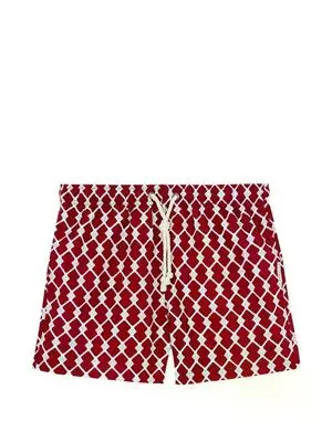 GASSA D AMANTE Portofino Graphic-print Swim Shorts - Red