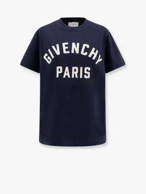 Givenchy Ribbed Crewneck Short Sleeve Cotton T-shirt - Multicolor