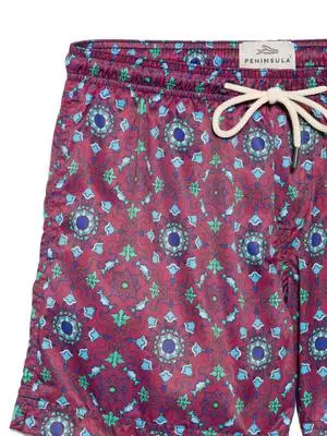 PENINSULA SWIMWEAR Rapallo Graphic Pattern Drawstring Swim Shorts