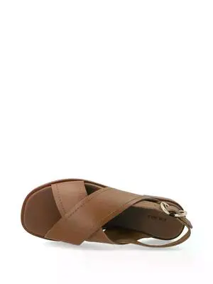 FRAU Crossover Strap Buckled Sandals - Brown