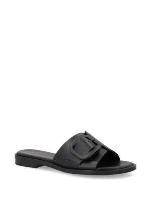 FRAU Crossover Strap Buckled Sandals - Black
