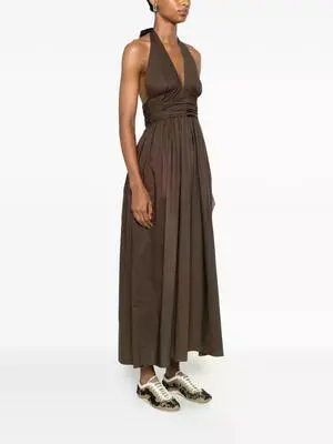 Matteau Halterneck Midi Dress - Brown