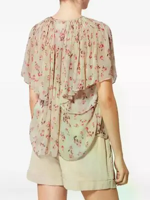 Isabel Marant Étoile Neslya Floral Print Ruffled Blouse