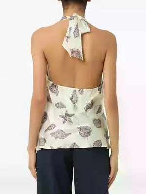 Marella Shell Print Halterneck Top