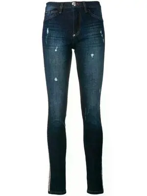 Philipp Plein Crystal Trim Skinny Jeans