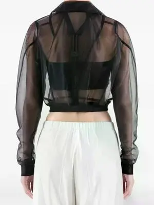 Rick Owens Dracucollar Sheer Zip-up Jacket