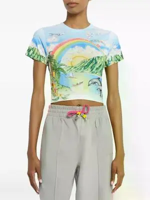 Casablanca Cropped T-shirt With Graphic Print
