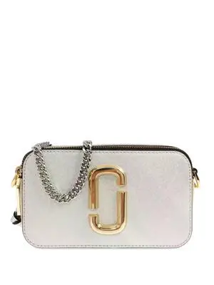 Marc Jacobs The Snapshot Leather Shoulder Bag - Silver