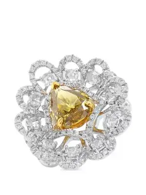 HYT JEWELRY Floral Diamond Ring In 18k Gold