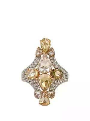 HYT JEWELRY Floral Diamond Ring - Silver