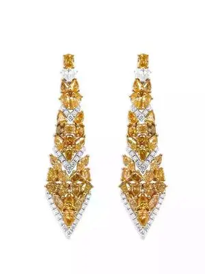 HYT JEWELRY Geometric Diamond Drop Earrings In 18k Gold - Silver