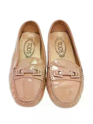 TOD'S Patent Leather Logo Bit Loafers