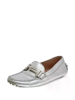 Tod's Silver Tone Flats For Women