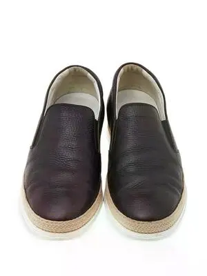 TOD'S Leather Slip-on Sneakers With Braided Midsole