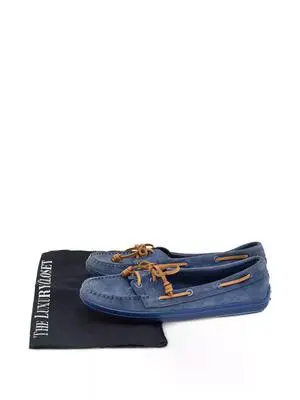 TOD'S Suede Lace-up Boat Loafers