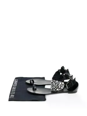 GIUSEPPE ZANOTTI Embellished Ankle-wrap Flat Sandals