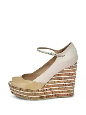Gucci Patent Leather Wedge Sandals