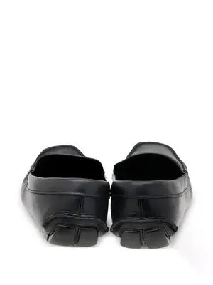 Prada Logo Plaque Leather Loafers