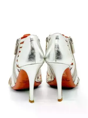 Santoni Tone Caged Peep-toe Stiletto Sandals