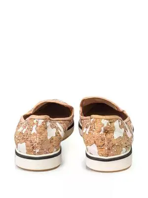 NICHOLAS KIRKWOOD Beige Patterned Fabric Pointed Toe Slip-on Sneakers