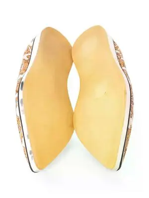 NICHOLAS KIRKWOOD Beige Patterned Fabric Pointed Toe Slip-on Sneakers