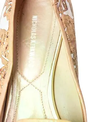 NICHOLAS KIRKWOOD Beige Patterned Fabric Pointed Toe Slip-on Sneakers