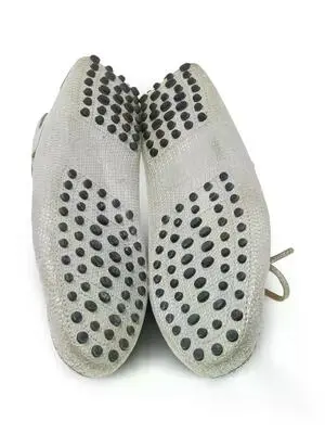 TOD'S Glitter Loafers With Bow Detail - Silver