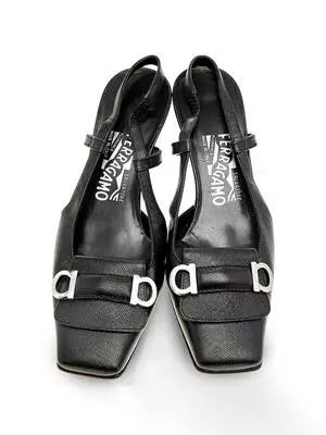 FERRAGAMO Gancini Buckle Slingback Sandals