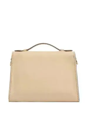 THE BRIDGE Leather Twist-lock Tote Bag - Neutrals