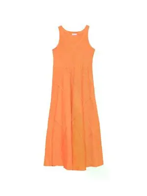 ROSSO 35 Panelled Linen Midi Dress
