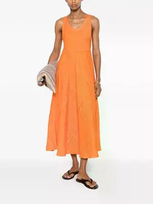 ROSSO 35 Panelled Linen Midi Dress