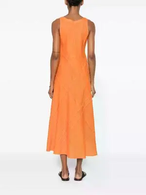 ROSSO 35 Panelled Linen Midi Dress