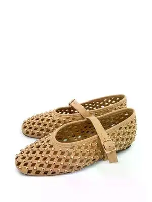 INUOVO Studded Leather Ballet Flats
