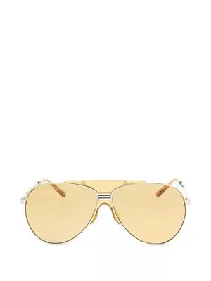 Attico Linda Farrow Pilot Frame Sunglasses - Silver