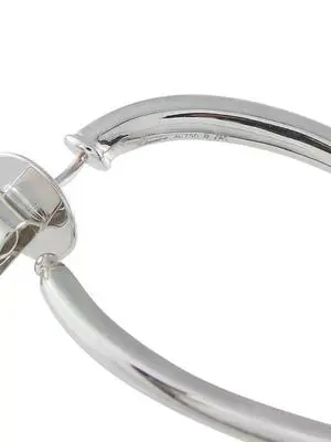 Memoire 18k White Gold Diamond Twisted Hoop Earrings