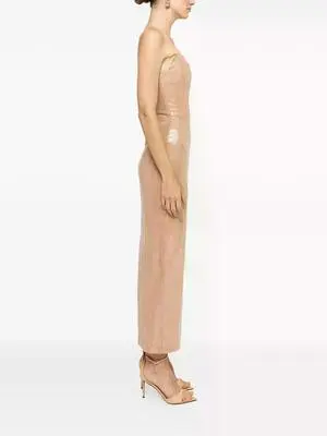 NISSA Sequin-embellished Strapless Midi Dress