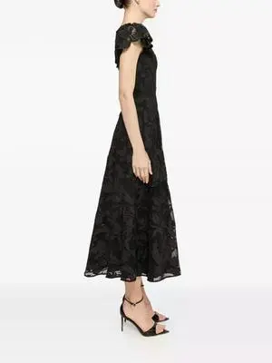 NISSA Embroidered Lace Midi Dress