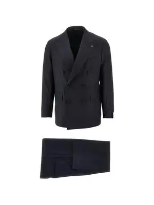 Tagliatore Super 110's Double-breasted Wool Suit - Blue