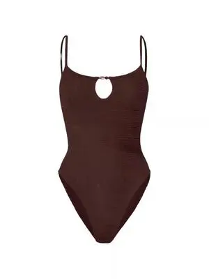 Hunza G Mia Beaded Crinkle-effect Swimsuit