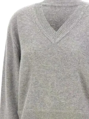 SWEET CASHMERE Ribbed-trim V-neck Cashmere Sweater