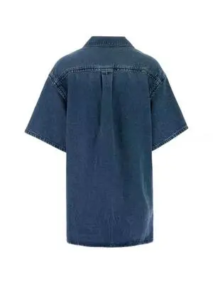 Alexander Wang Short-sleeve Shirt Mini Dress - Blue
