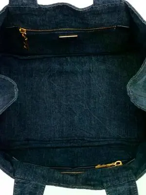 Prada Canapa Logo Denim Tote Bag