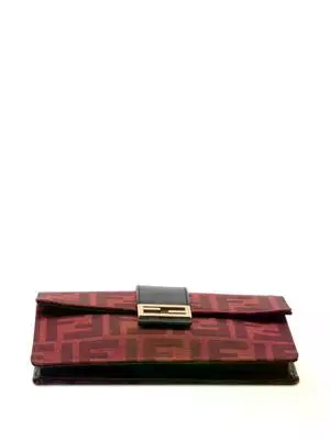Fendi Zucca Canvas Convertible Baguette Pouch - Red