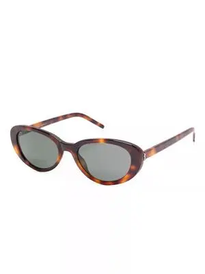 Saint Laurent Oval-frame Sunglasses - Brown