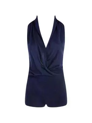 Paloma Wool Soma Halterneck Draped Jumpsuit - Blue